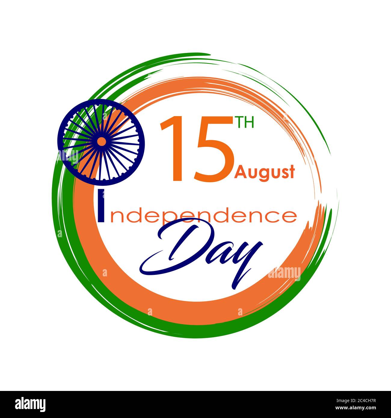 Vector Illustration saffron and green color brush background for Happy ...