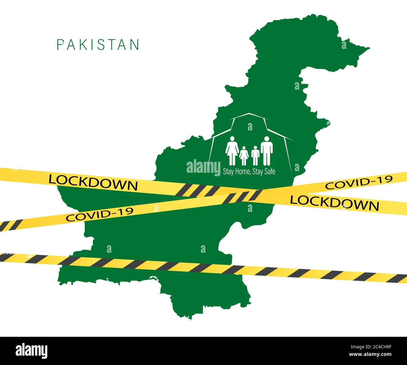 Coronavirus cell with Pakistan flag and map. Stop COVID-19 sign ...