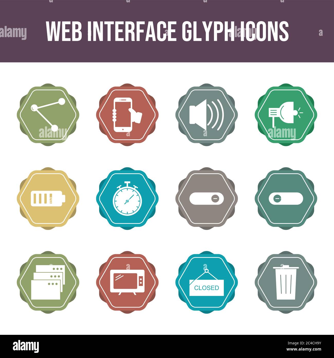 Beautiful Web Interface vector icon set Stock Vector Image & Art - Alamy