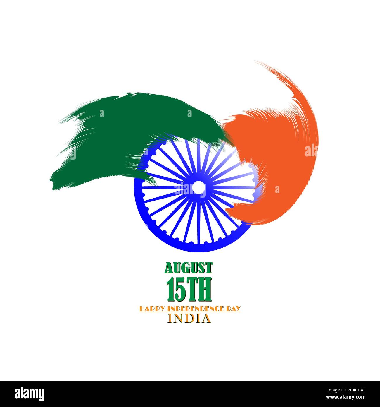 Vector Illustration saffron and green color brush background for Happy ...