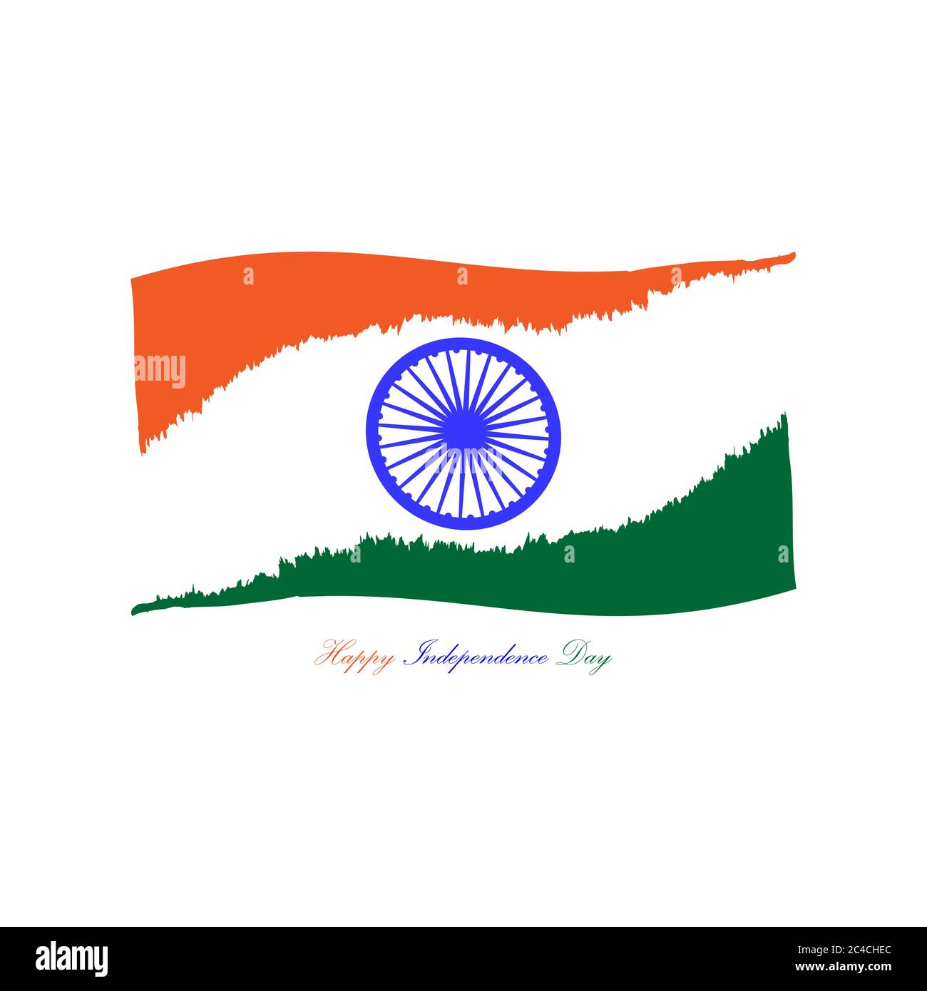 Vector Illustration saffron and green color brush background for Happy ...