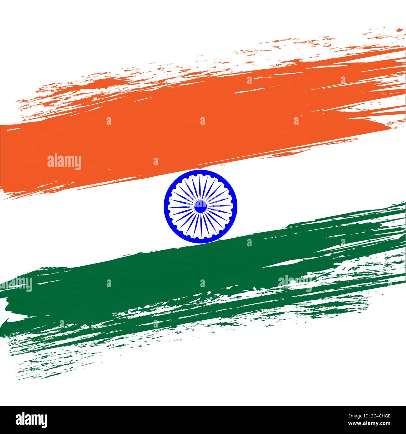 Vector Illustration saffron and green color brush background for Happy ...