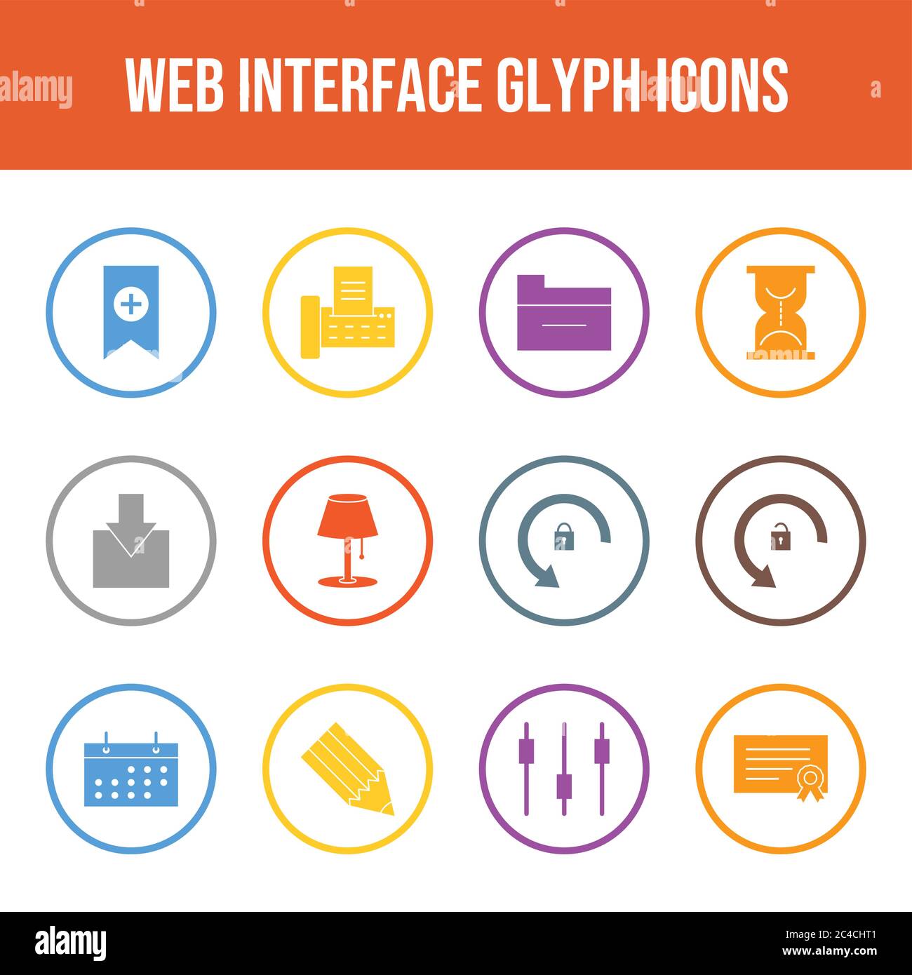 Beautiful Web Interface vector icon set Stock Vector Image & Art - Alamy