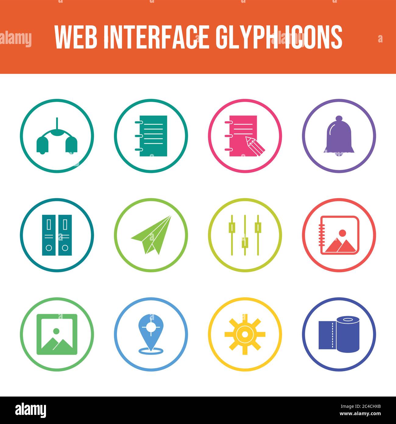 Beautiful Web Interface vector icon set Stock Vector Image & Art - Alamy