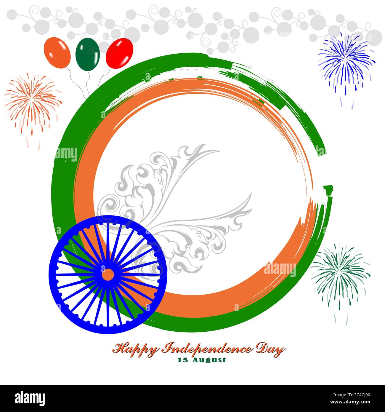 Vector Illustration saffron and green color brush background for Happy ...