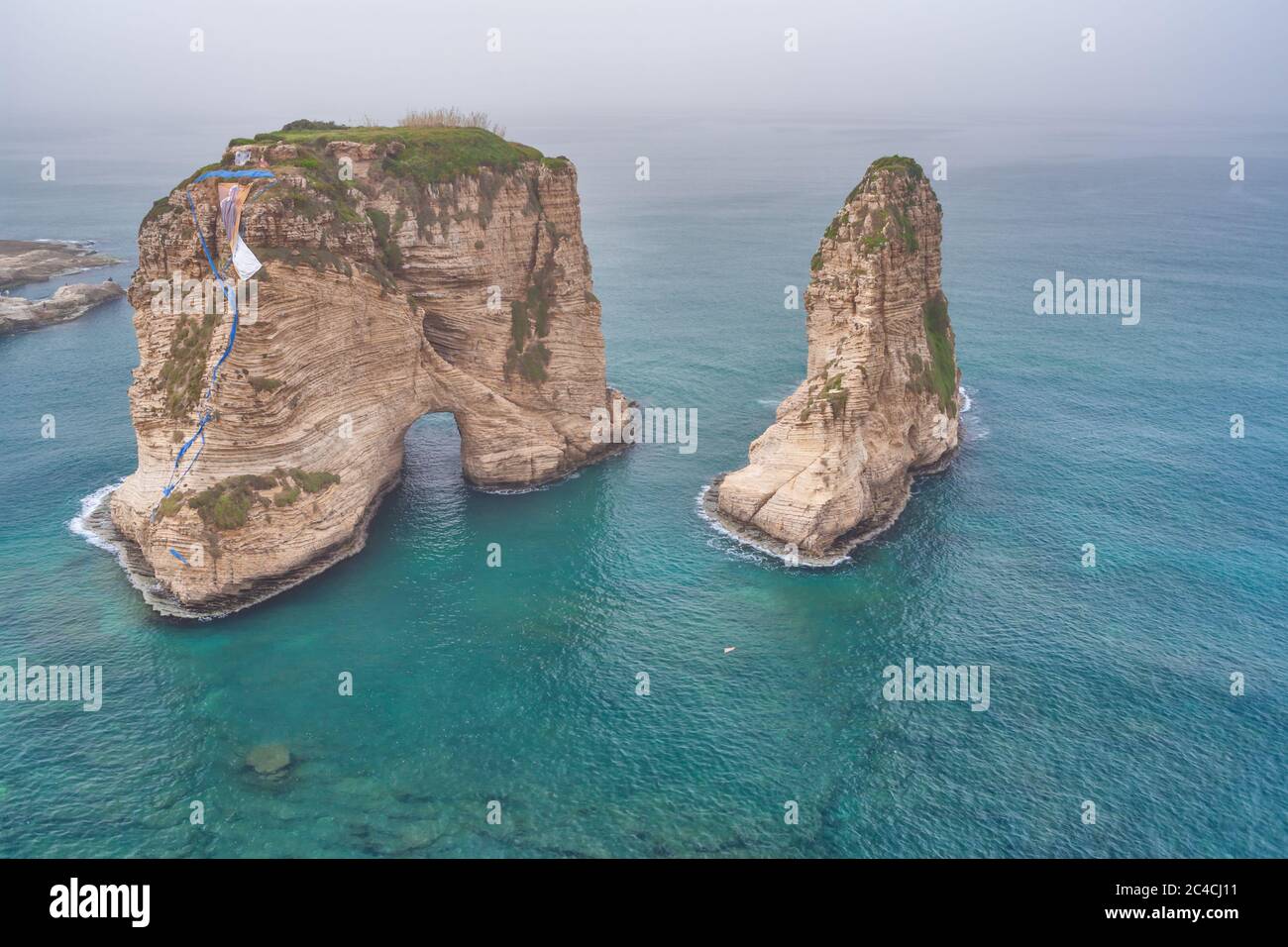 Pigeons rock, Raouche, Beirut, Lebanon Stock Photo - Alamy