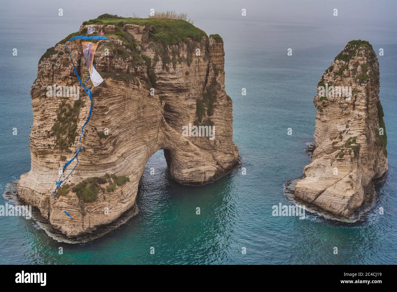 Pigeons rock, Raouche, Beirut, Lebanon Stock Photo - Alamy