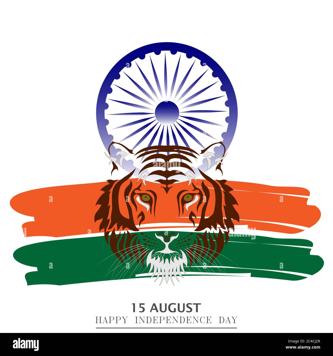 Vector Illustration saffron and green color brush background for Happy ...