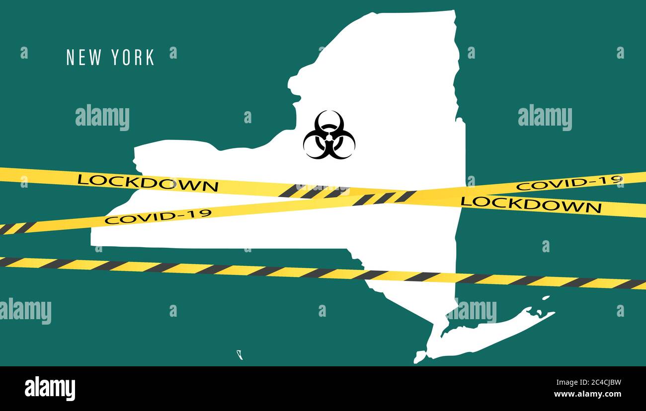 Concept Coronavirus. New York map. Vector Corona virus outbreak with ...