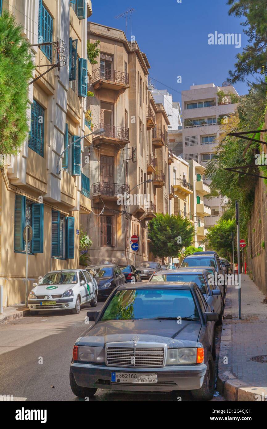 Vintage house, Street in old town, Beirut, Lebanon Stock Photo - Alamy