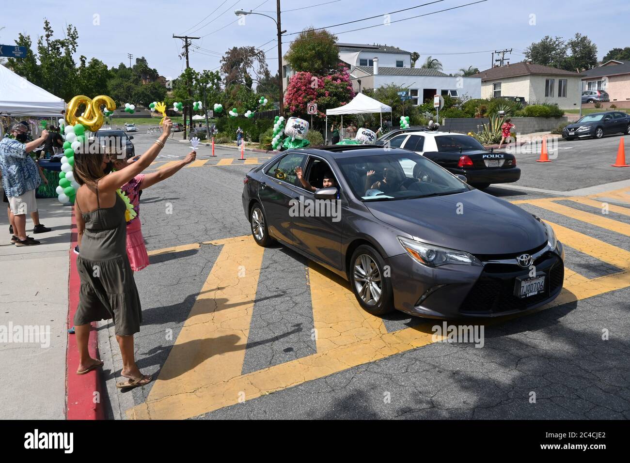 CALIFORNIA, USA. JUNE 24 2020; A drive thru graduation at Macy ...