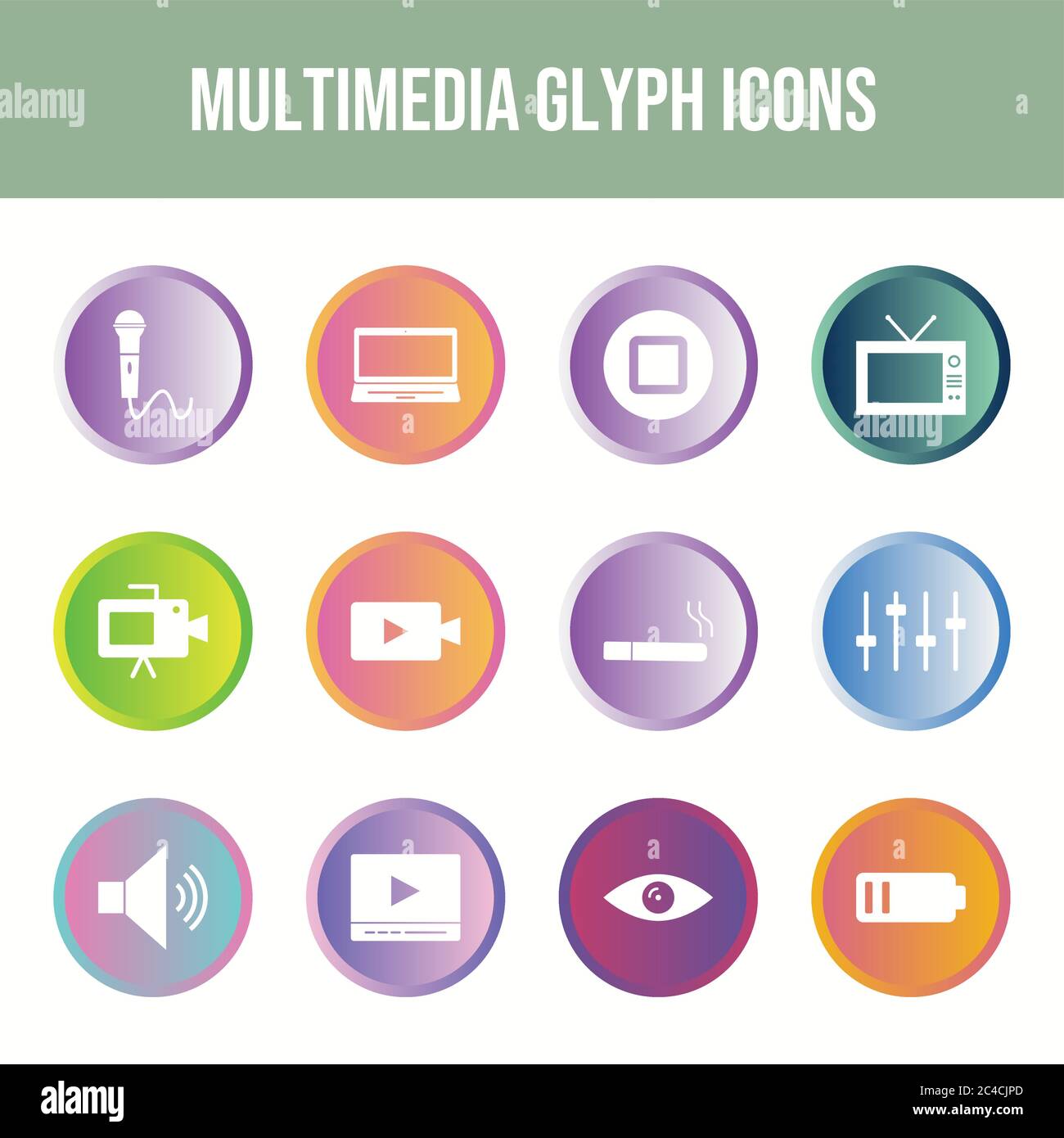 Beautiful Multimedia vector icon set Stock Vector Image & Art - Alamy