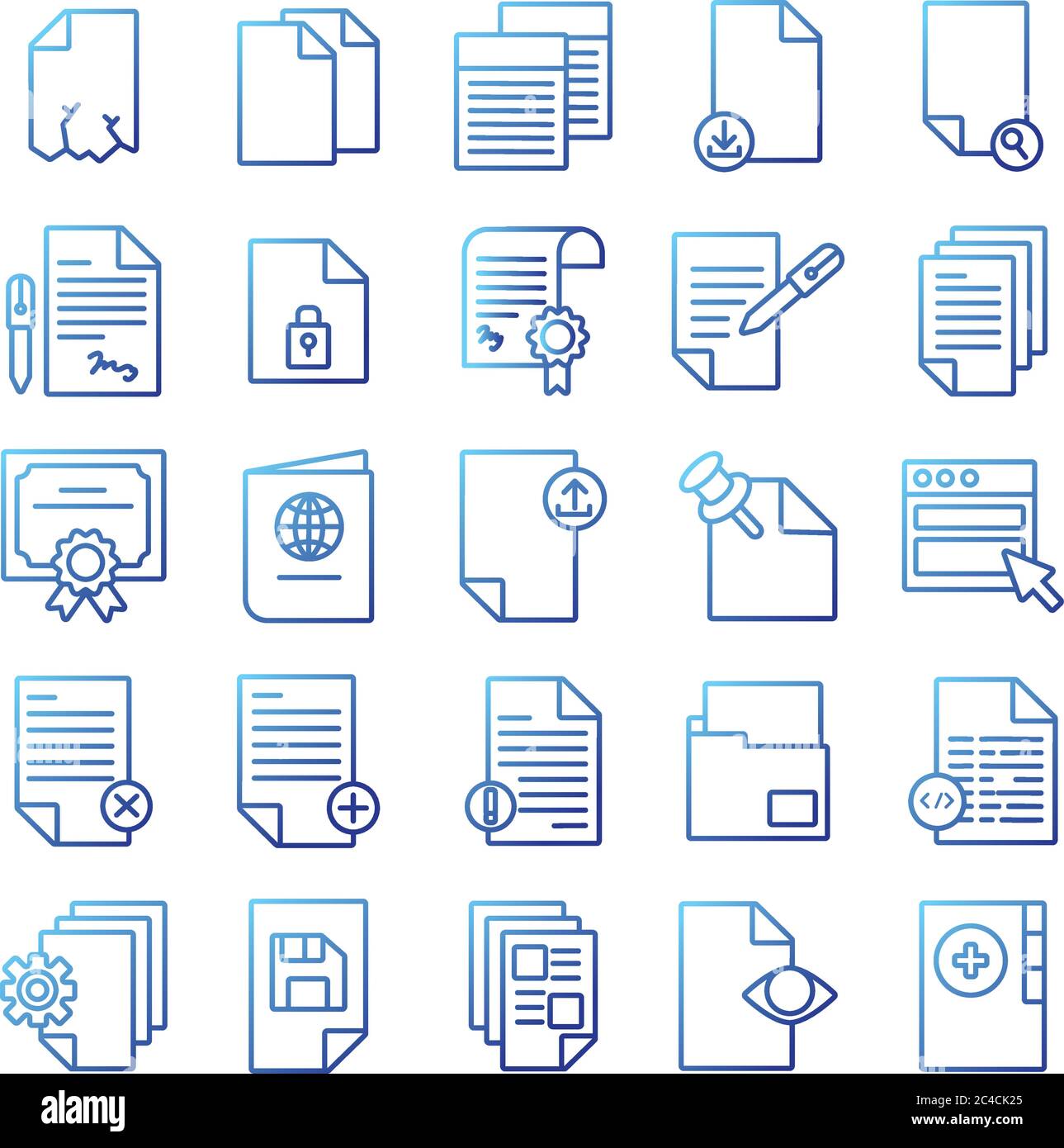 bundle of documents files office icons vector illustration design Stock ...