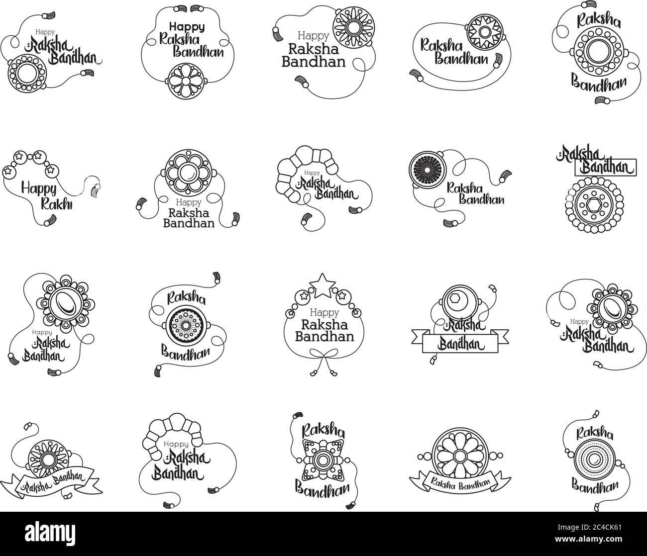 bundle of happy raksha bandhan set icons vector illustration design ...