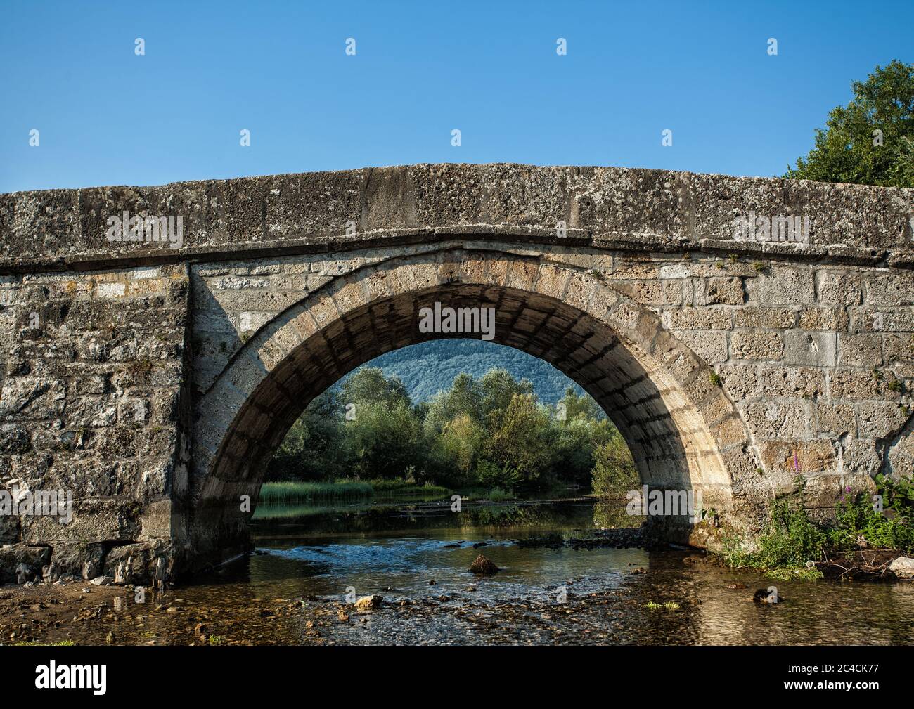 the old Roman bridge Stock Photo - Alamy