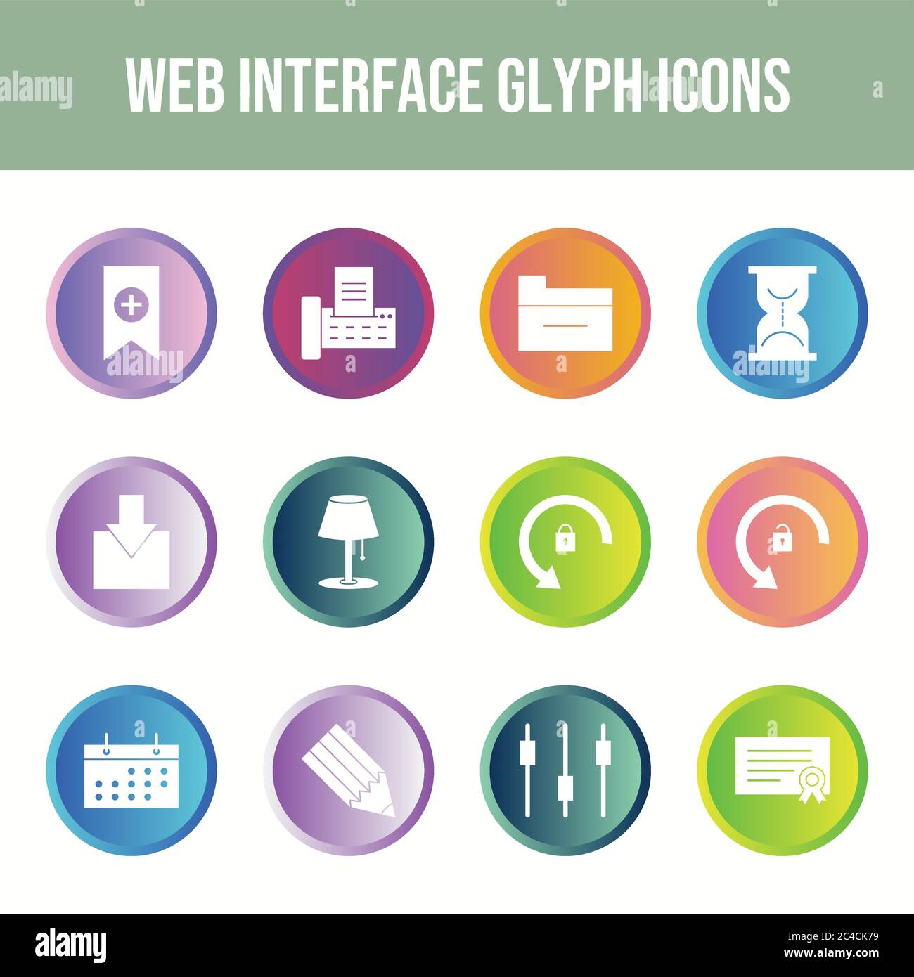 Beautiful Web Interface vector icon set Stock Vector Image & Art - Alamy
