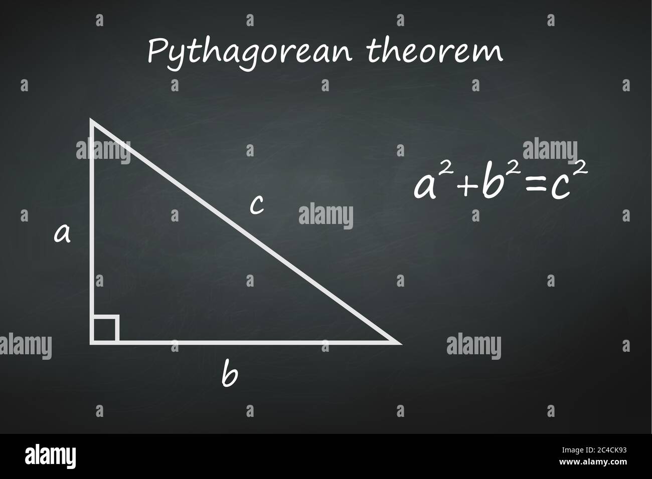 Pythagoras' theorem on chalkboard vector Stock Vector Image & Art - Alamy
