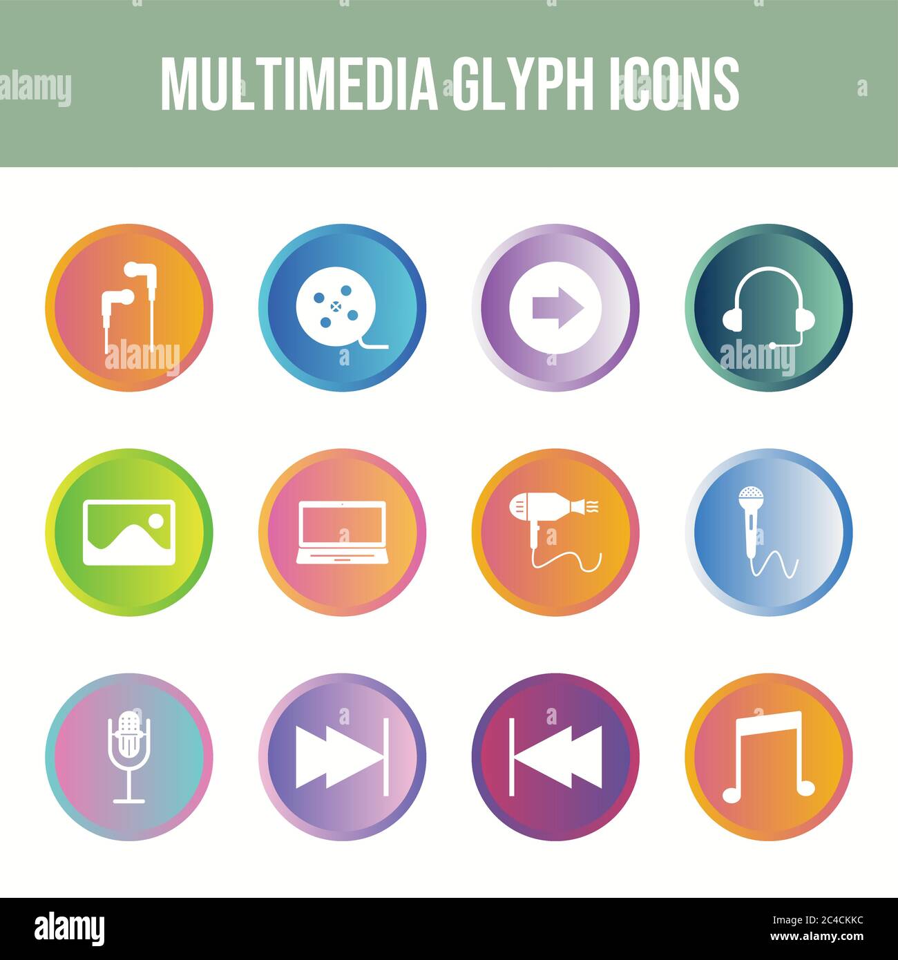 Beautiful Multimedia vector icon set Stock Vector Image & Art - Alamy
