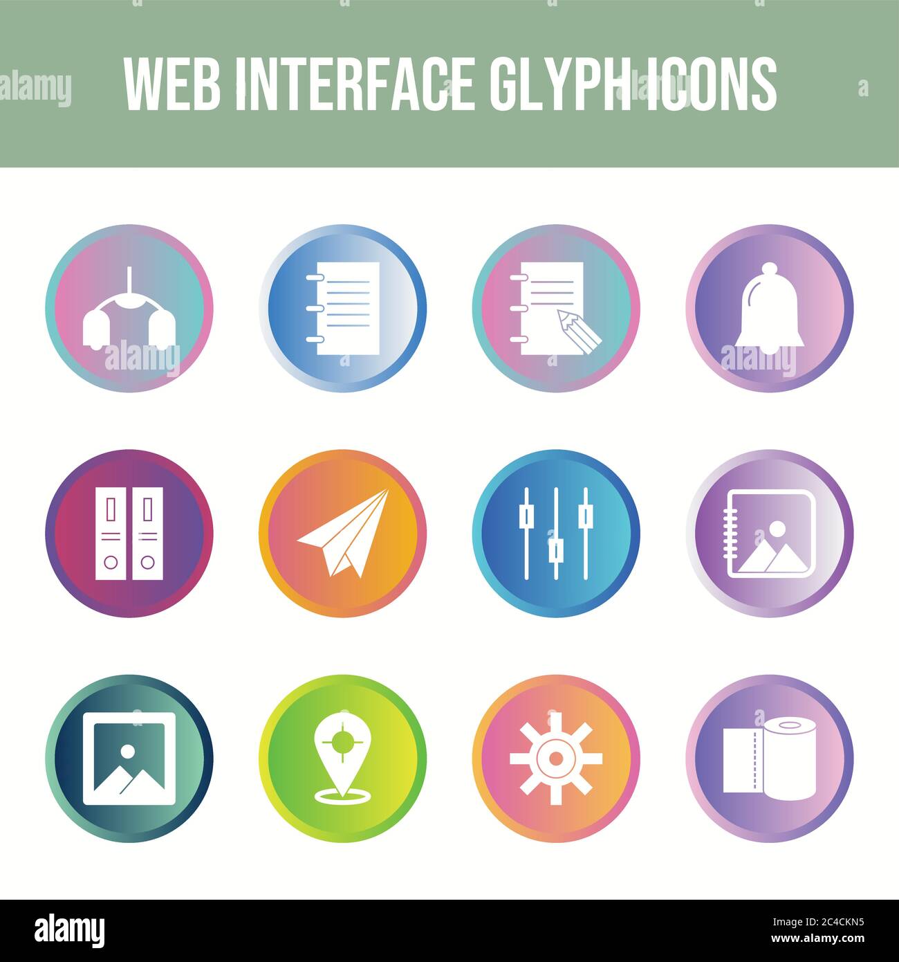 Beautiful Web Interface vector icon set Stock Vector Image & Art - Alamy