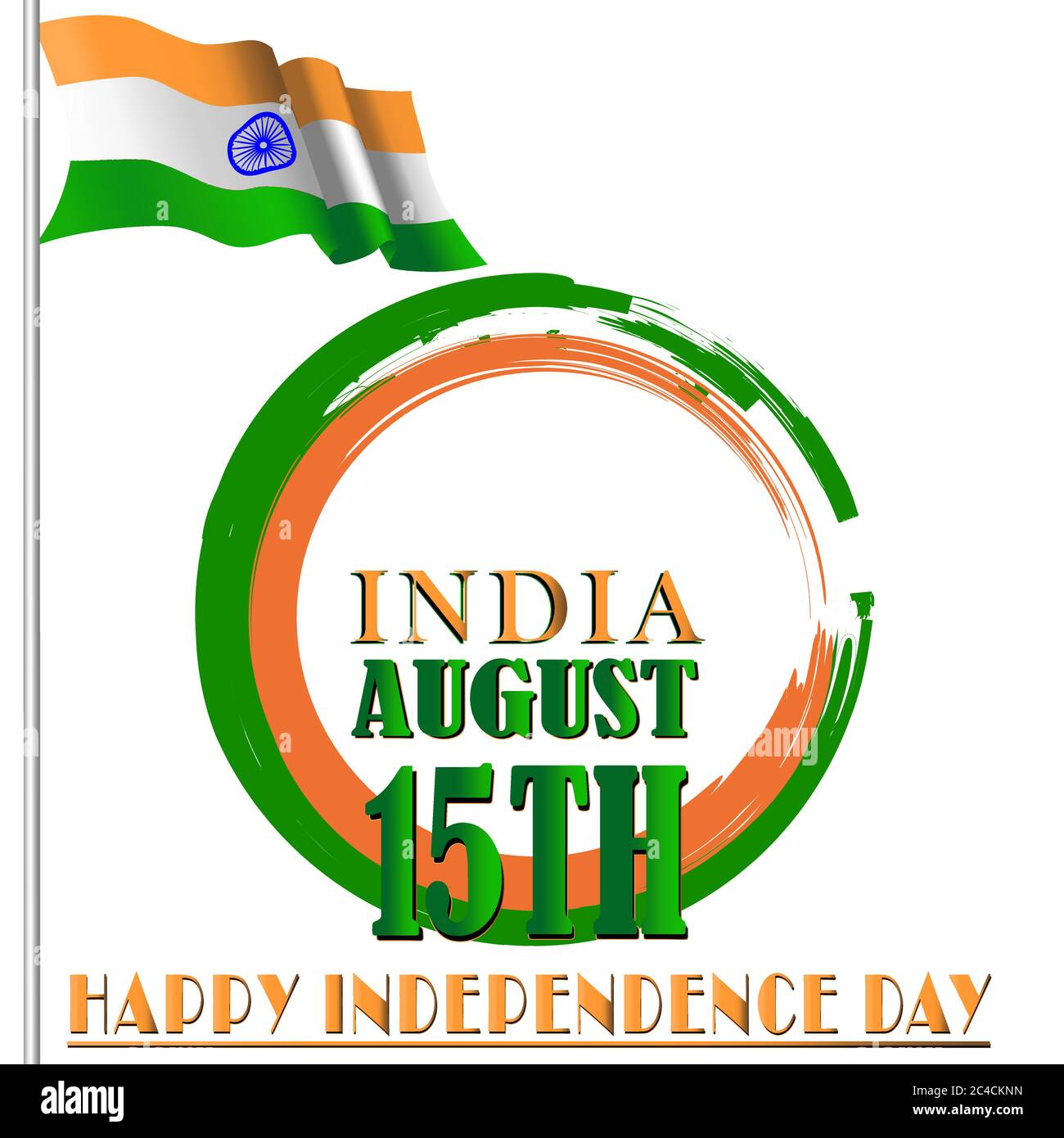 Vector Illustration saffron and green color brush background for Happy ...