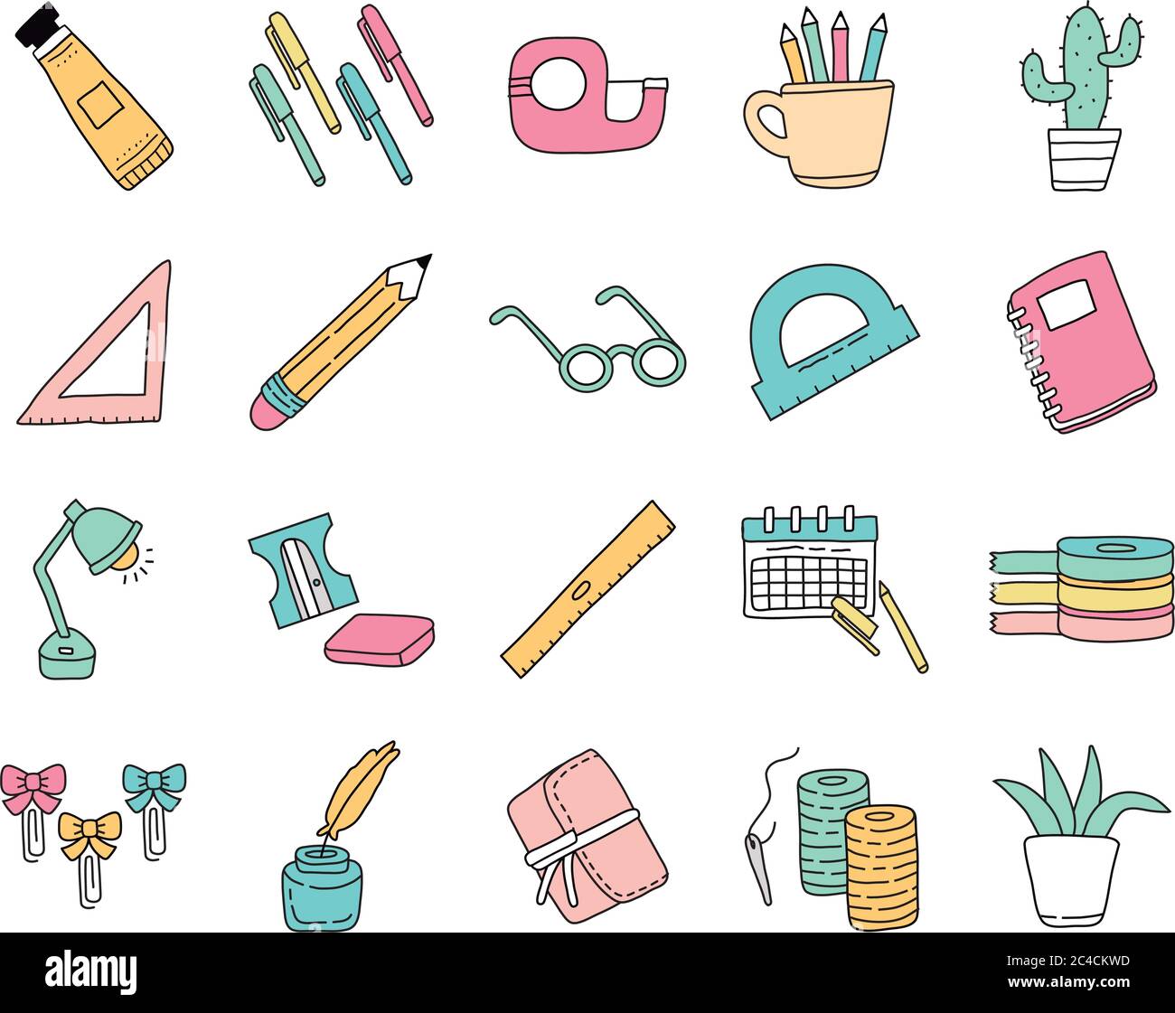 bundle of scrapbooking set icons vector illustration design Stock ...
