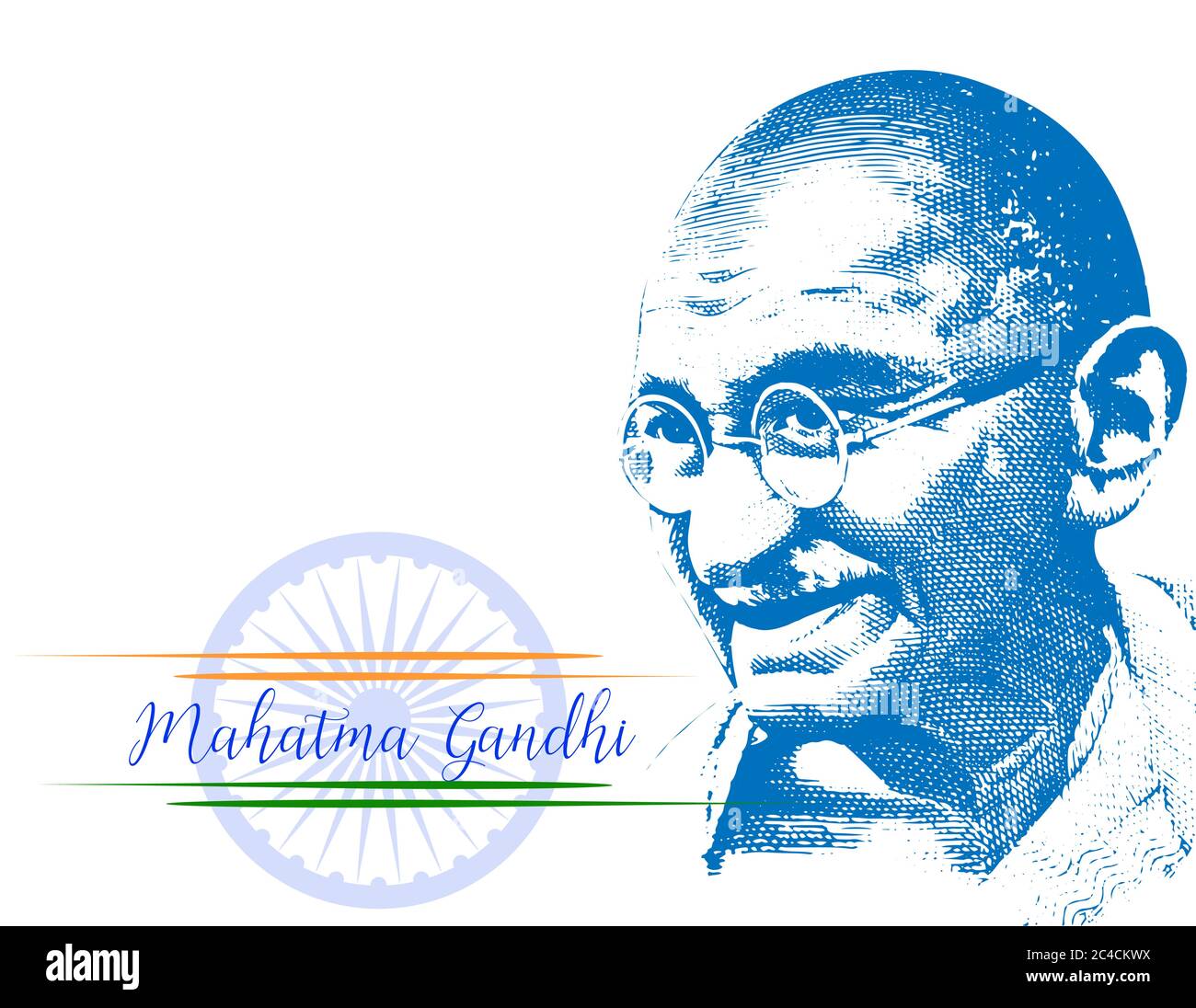 Vector illustration of Mohandas Karamchand Gandhi or mahatma gandhi who ...