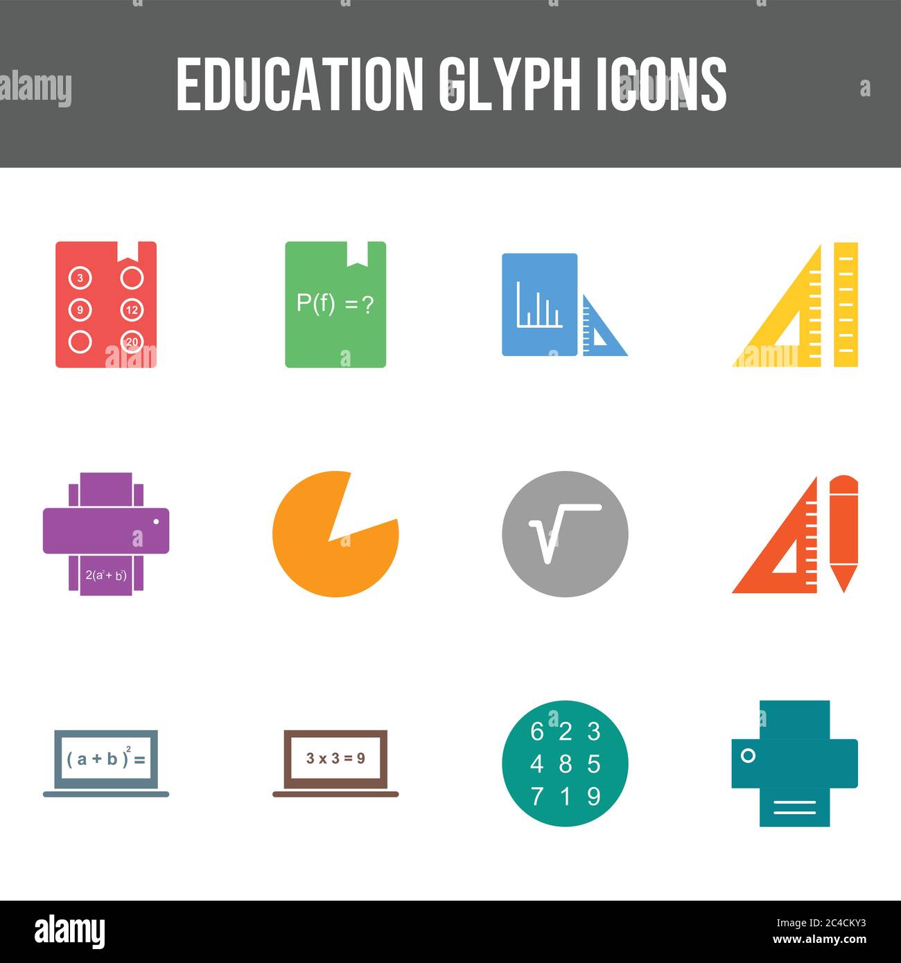 Beautiful Education Vector Icons Set Stock Vector Image & Art - Alamy