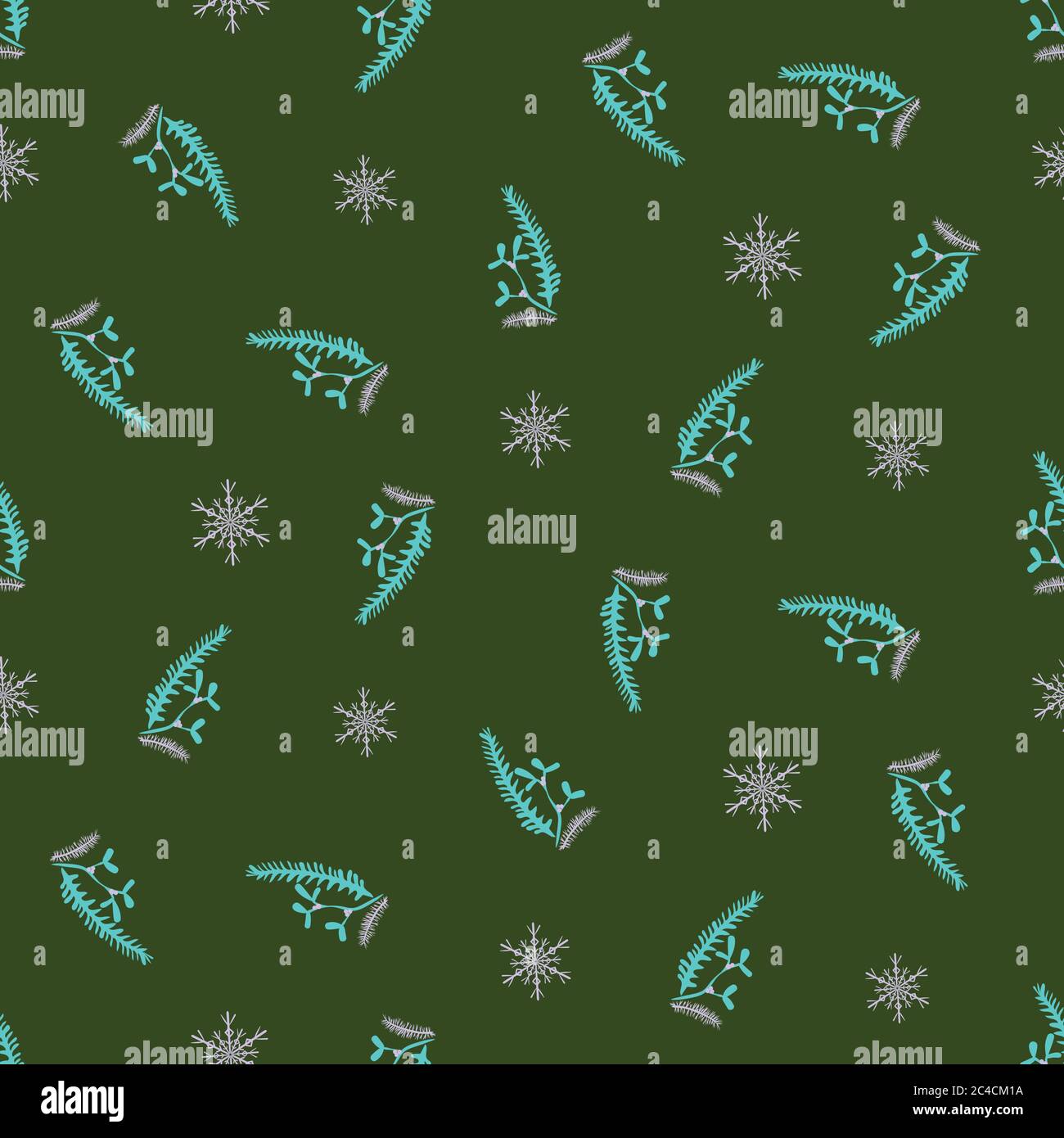 Seamless pattern branches snowflakes Stock Vector Images - Alamy