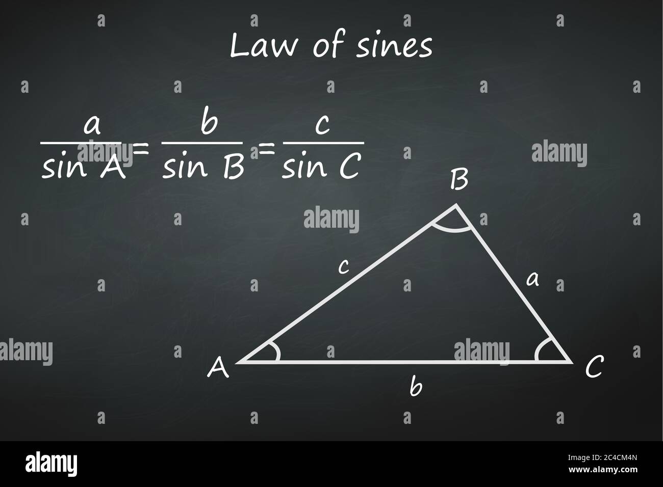 law of sines on chalkboard vector Stock Vector Image & Art - Alamy