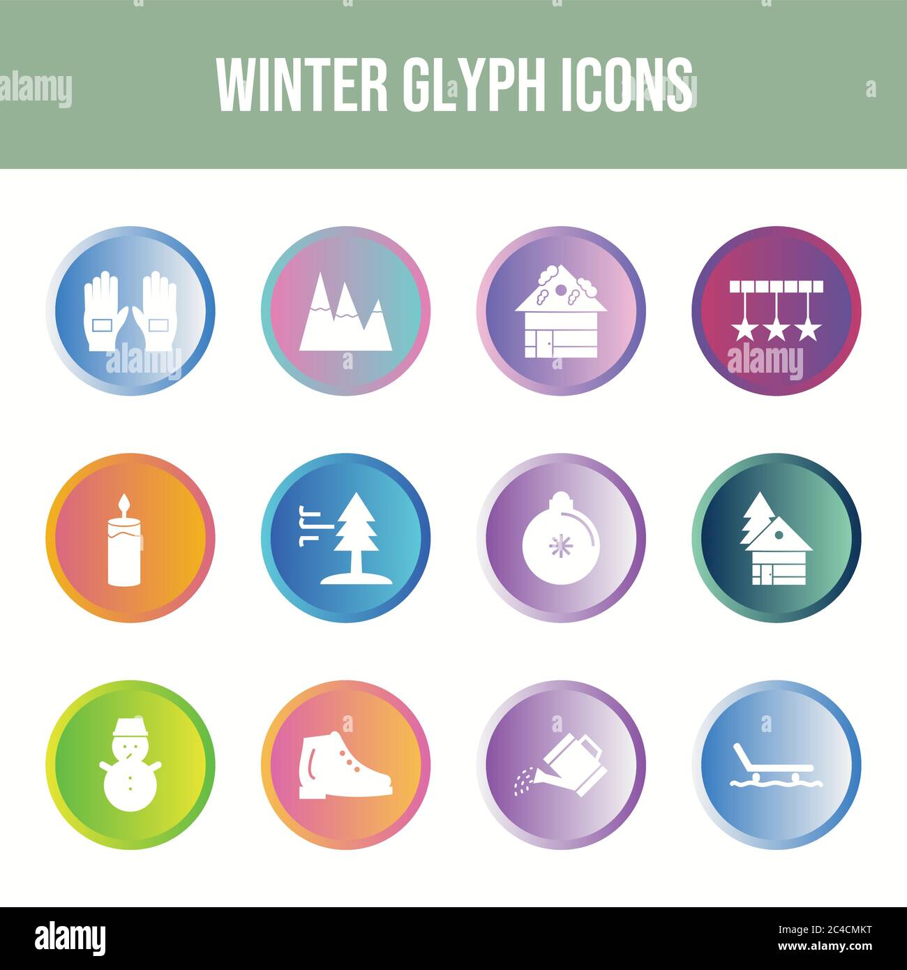 Set christmas plants line Stock Vector Images - Alamy