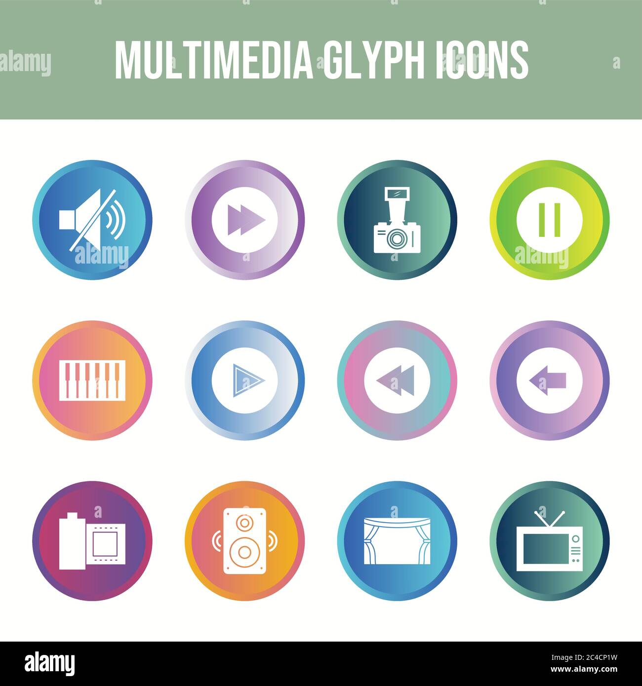 Beautiful Multimedia vector icon set Stock Vector Image & Art - Alamy