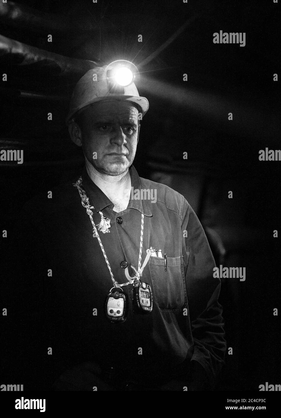 portraits of miners in a brown coal mine Stock Photo - Alamy