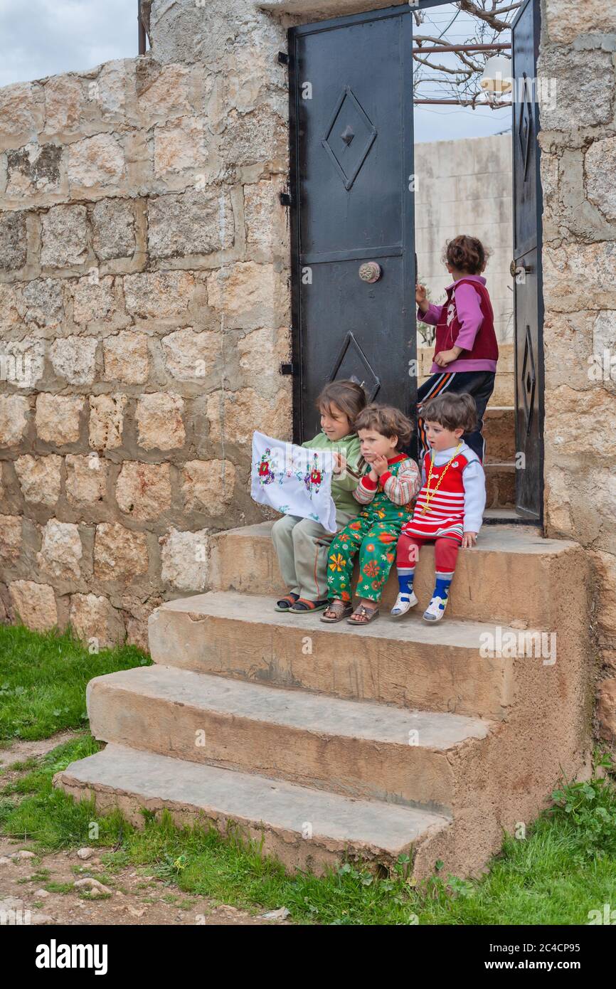 Children, Druze village, Qalb Loze, Syria Stock Photo - Alamy