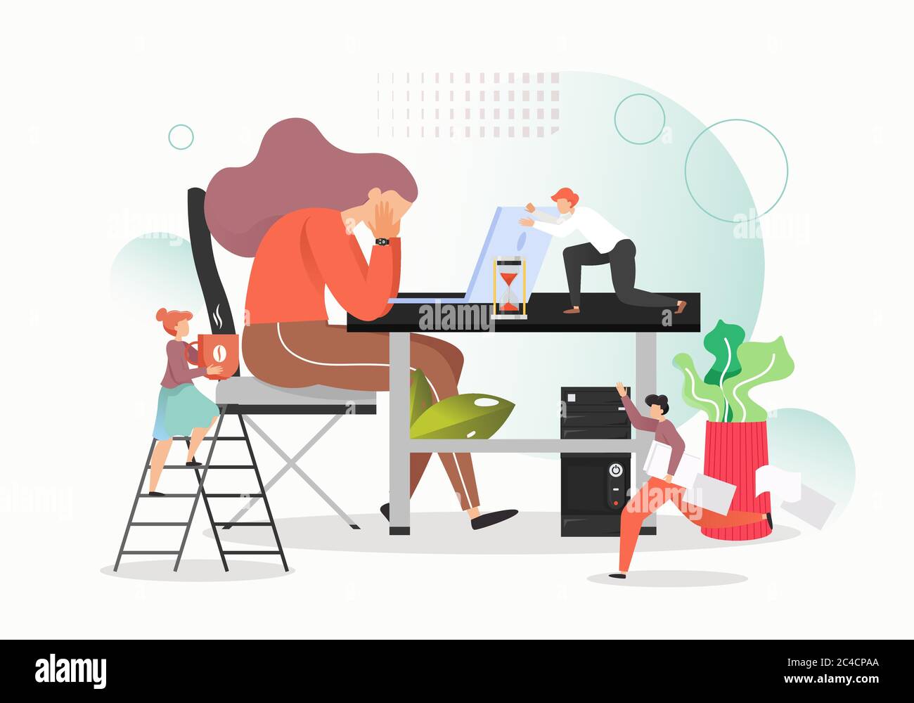 Hard work, vector flat style design illustration Stock Vector Image ...