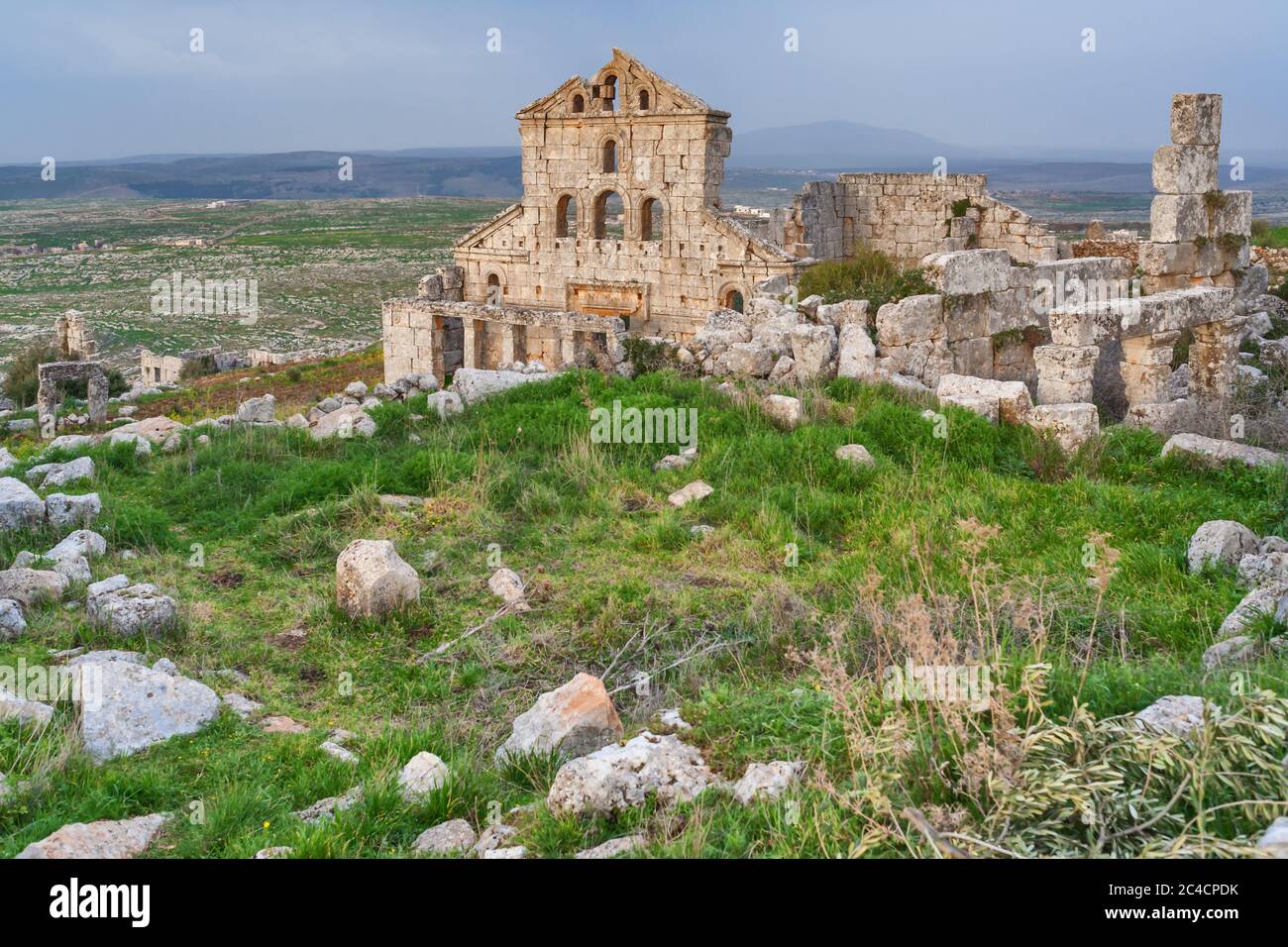 Byzantine ruins, Basilica, Baqirha, Syria Stock Photo - Alamy