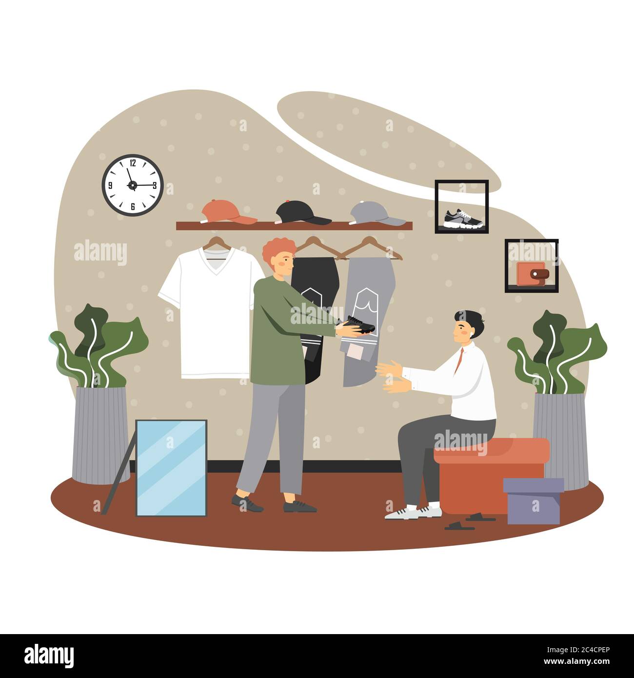 Men clothing store, vector flat style design illustration Stock Vector ...