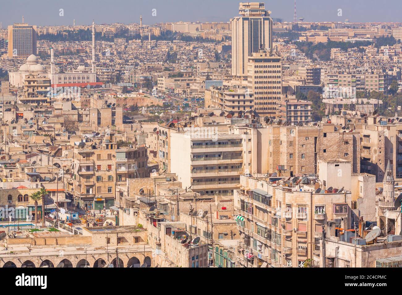 Cityscape from Aleppo citadel, Syria Stock Photo - Alamy