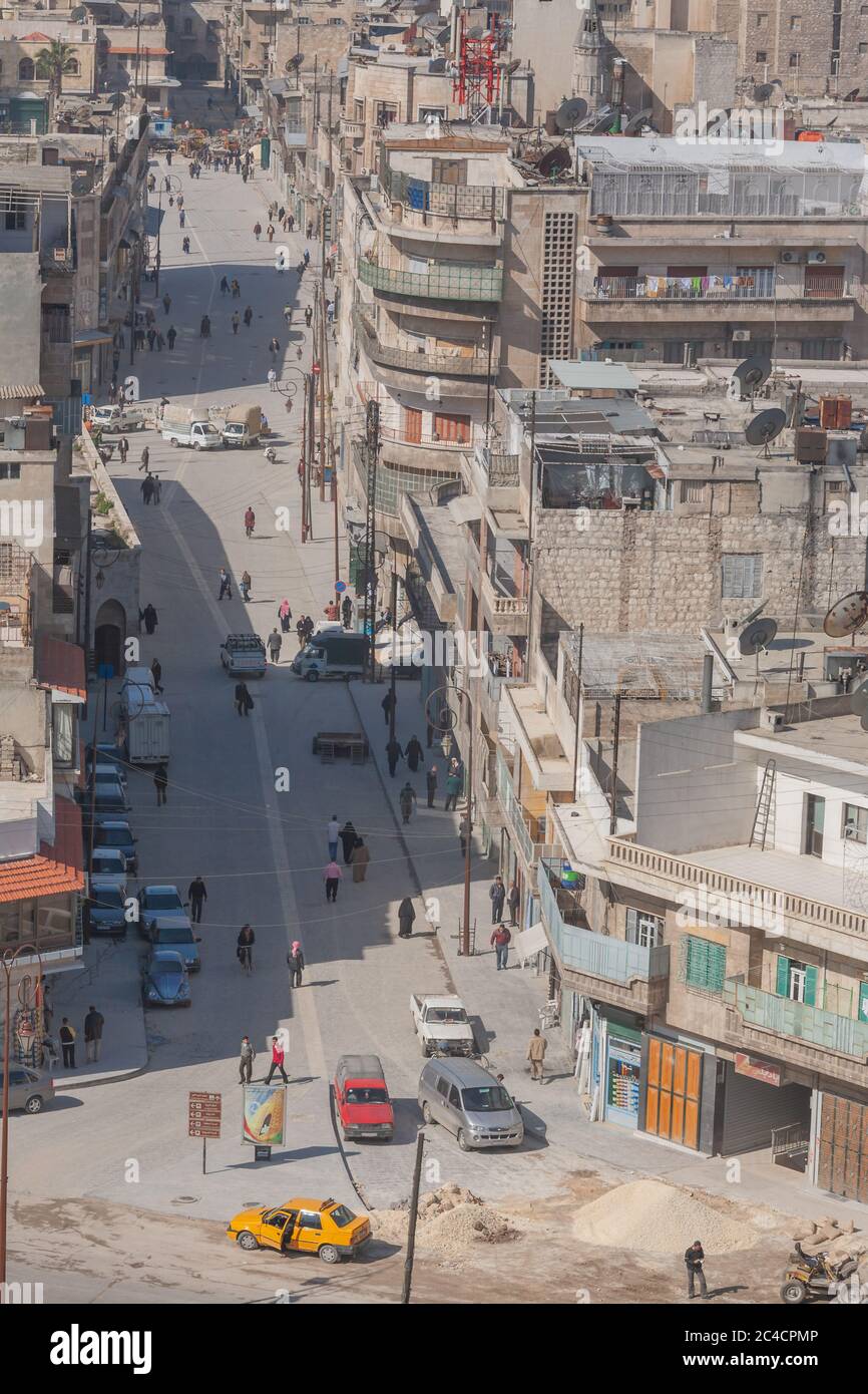 Cityscape from Aleppo citadel, Syria Stock Photo - Alamy