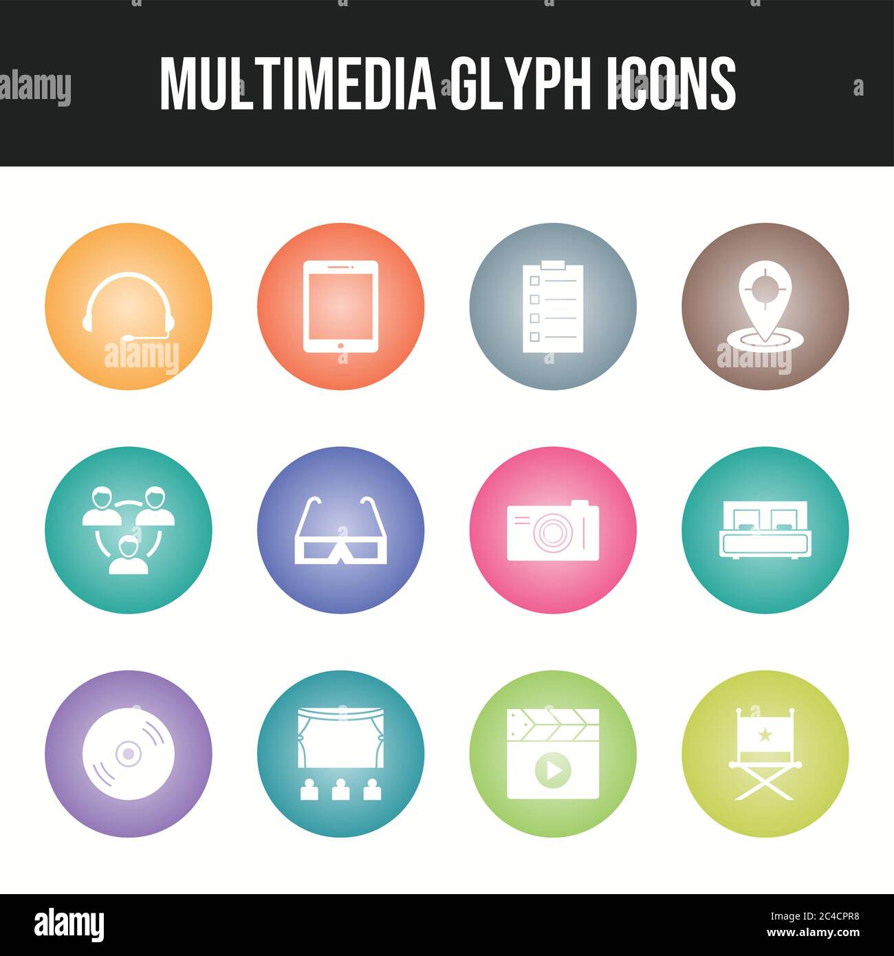 Beautiful Multimedia vector icon set Stock Vector Image & Art - Alamy