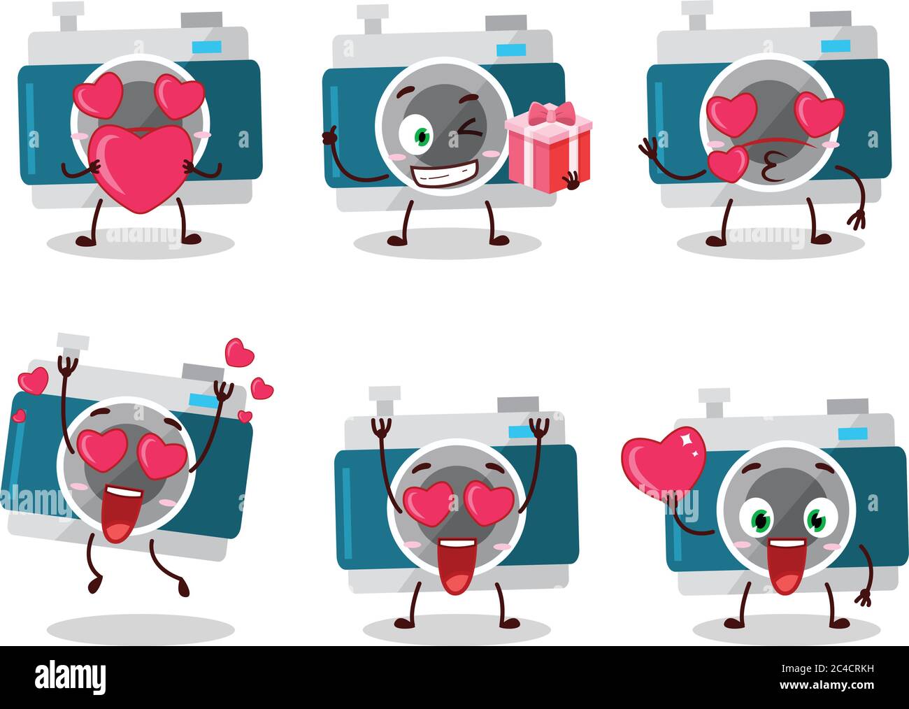 camera pocket cartoon character with love cute emoticon Stock Vector ...