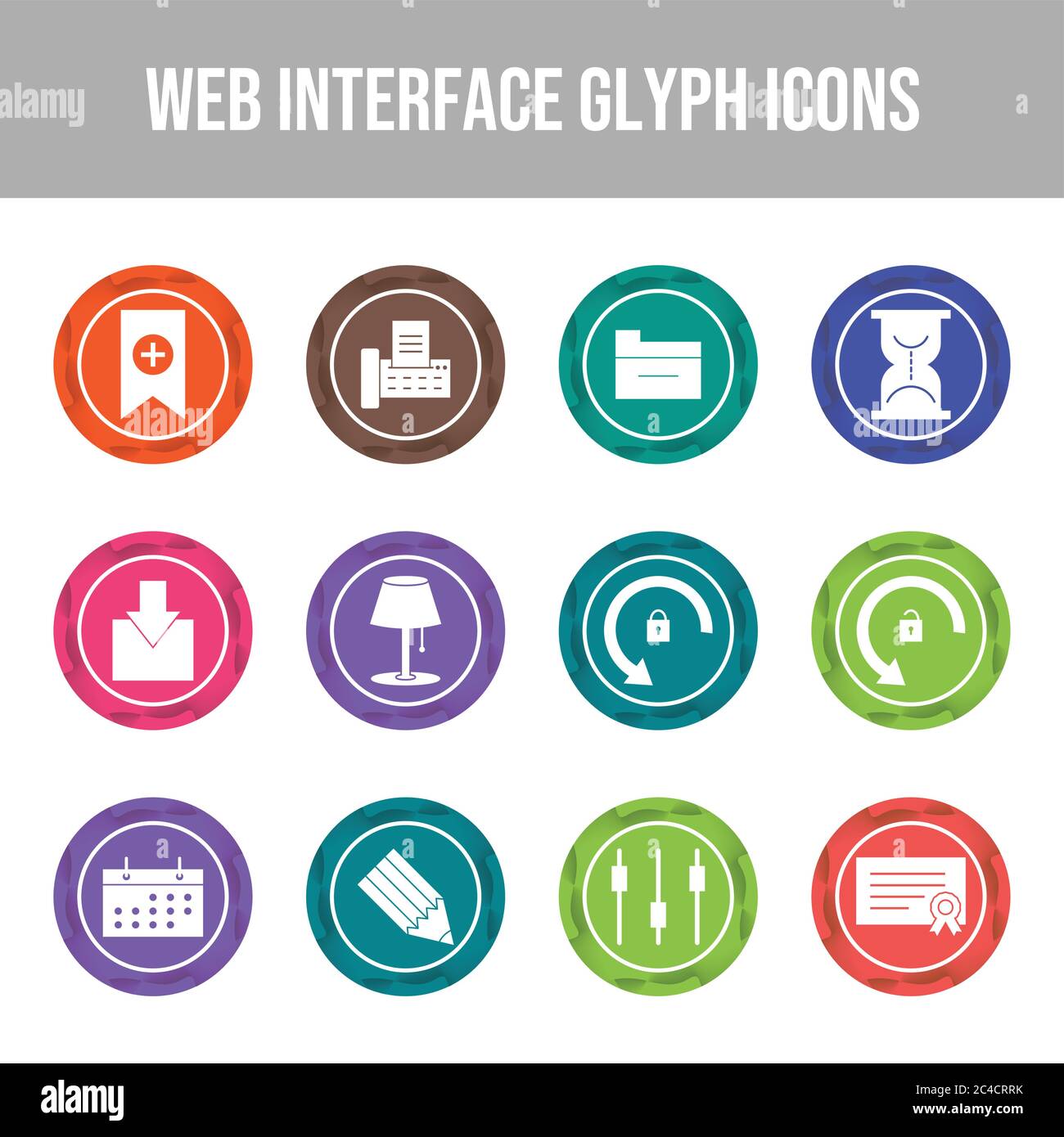 Beautiful Web Interface vector icon set Stock Vector Image & Art - Alamy