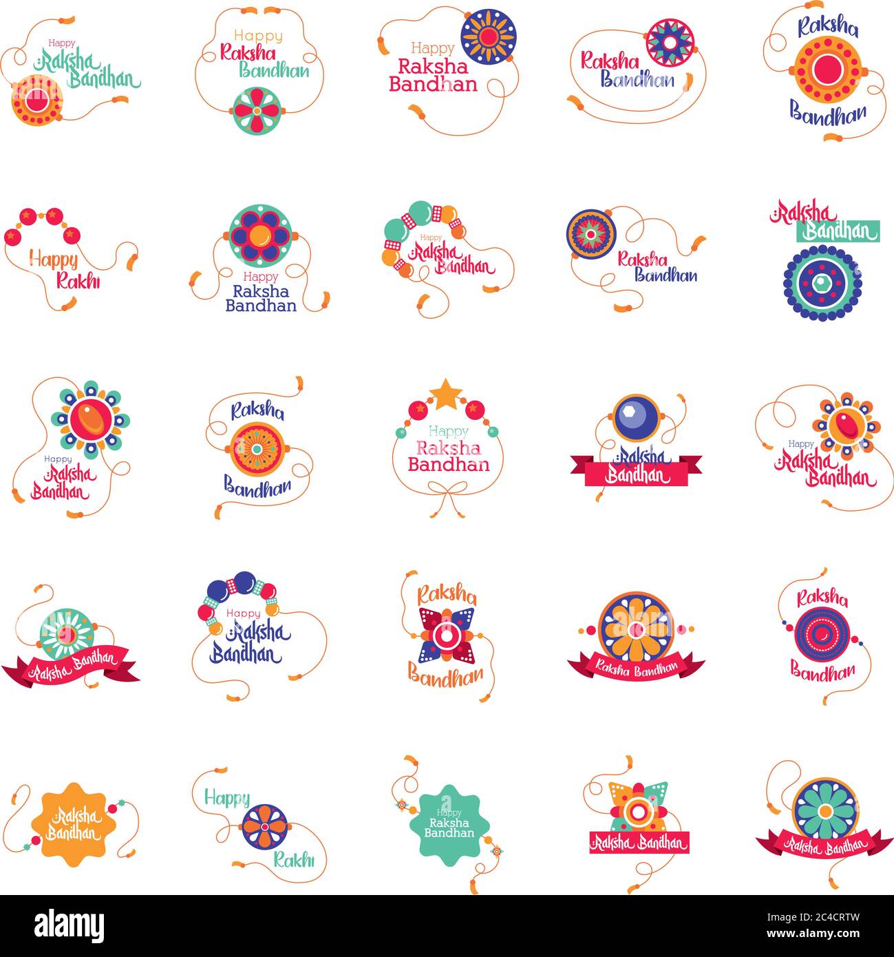 bundle of happy raksha bandhan set icons vector illustration design ...