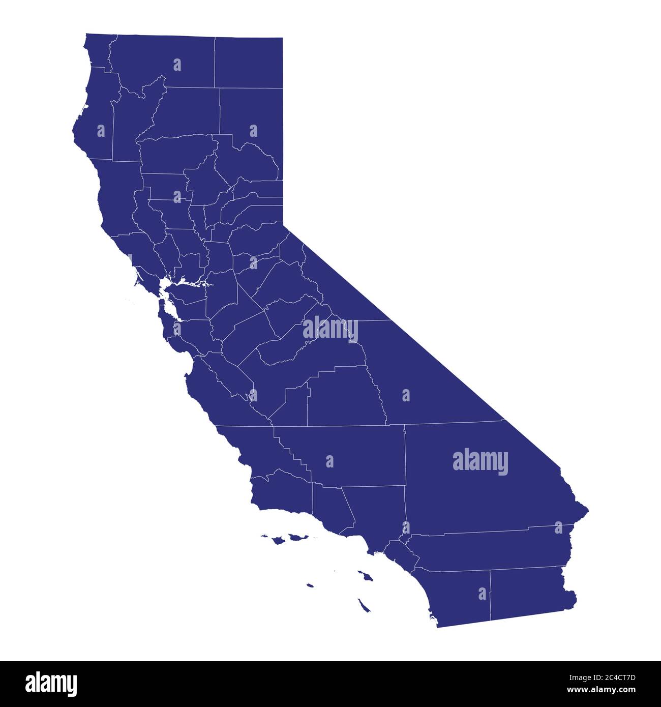 High Quality map of California is a state of United States of America ...