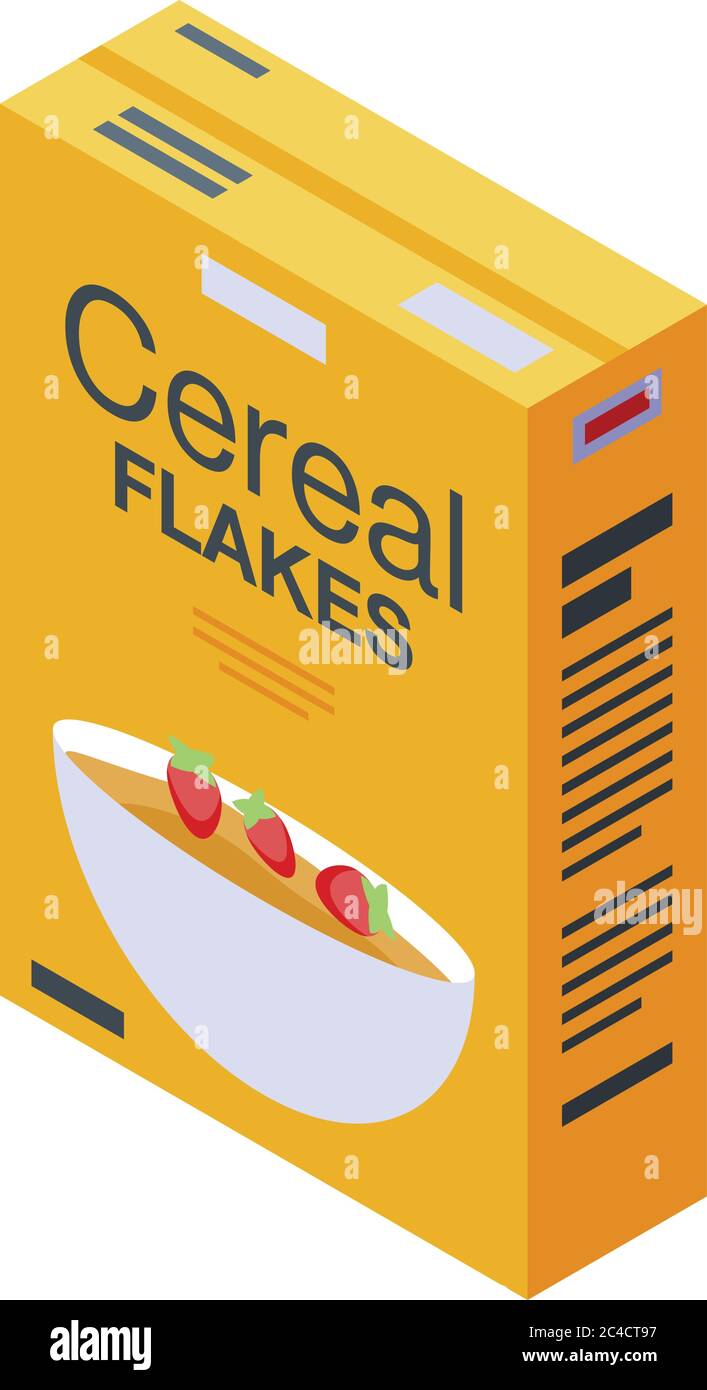 Cereal flakes pack icon, isometric style Stock Vector Image & Art - Alamy