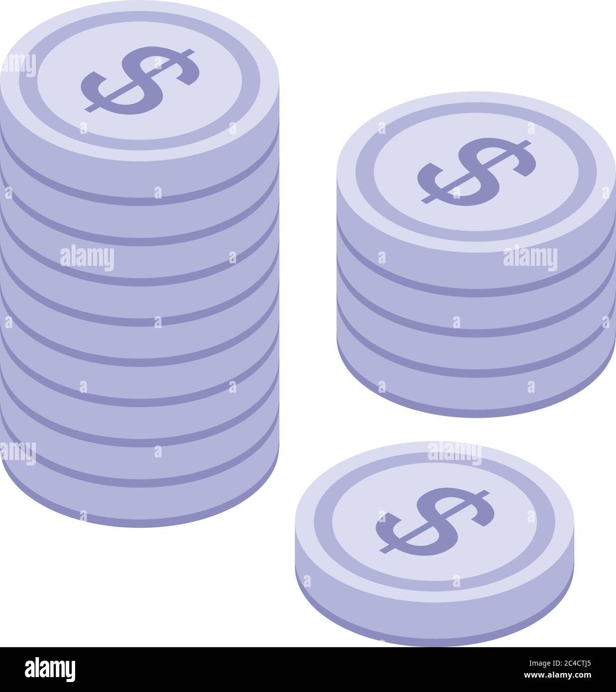 Silver coins stack icon, isometric style Stock Vector Image & Art - Alamy