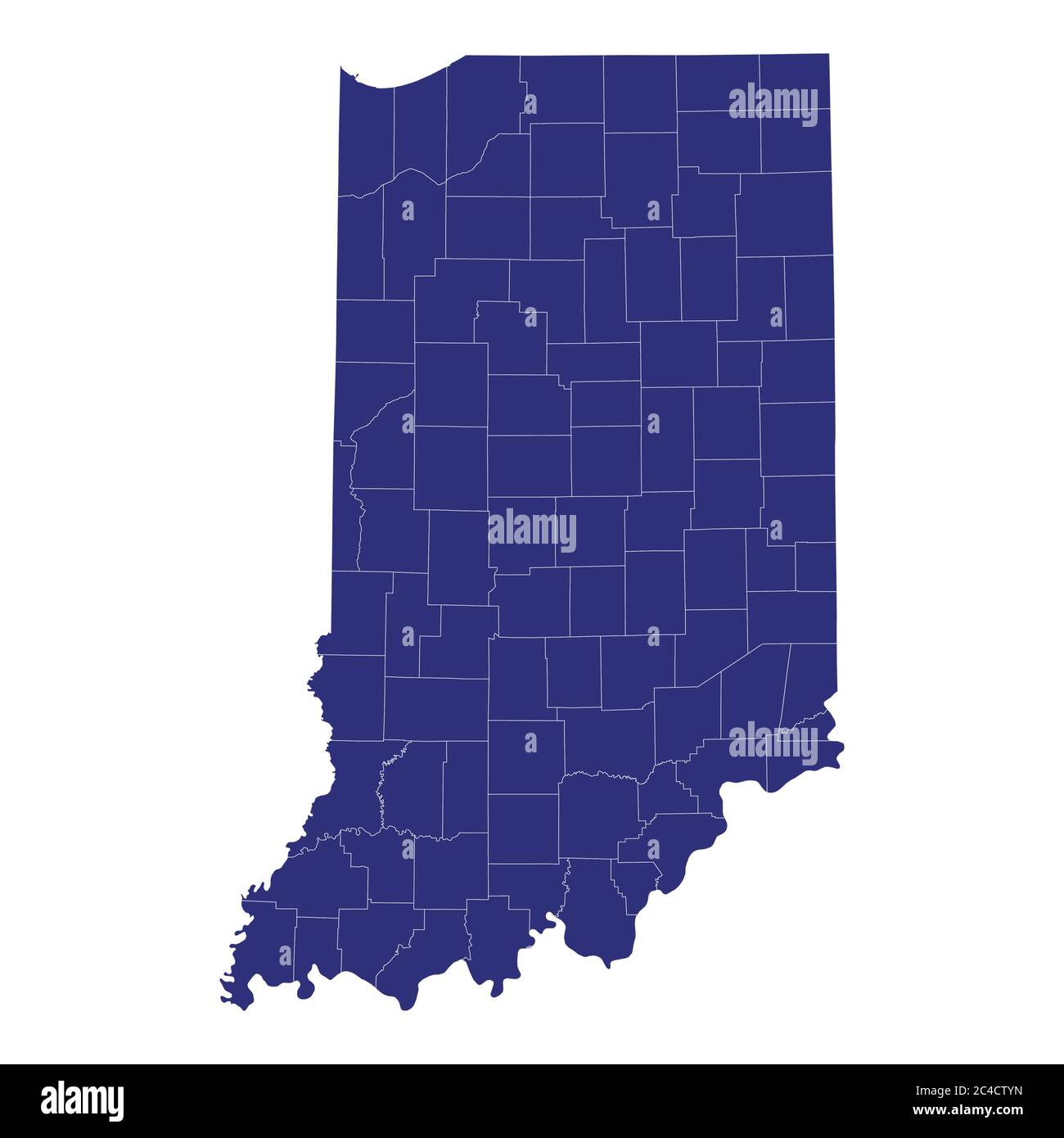 High Quality map of Indiana is a state of United States of America with ...