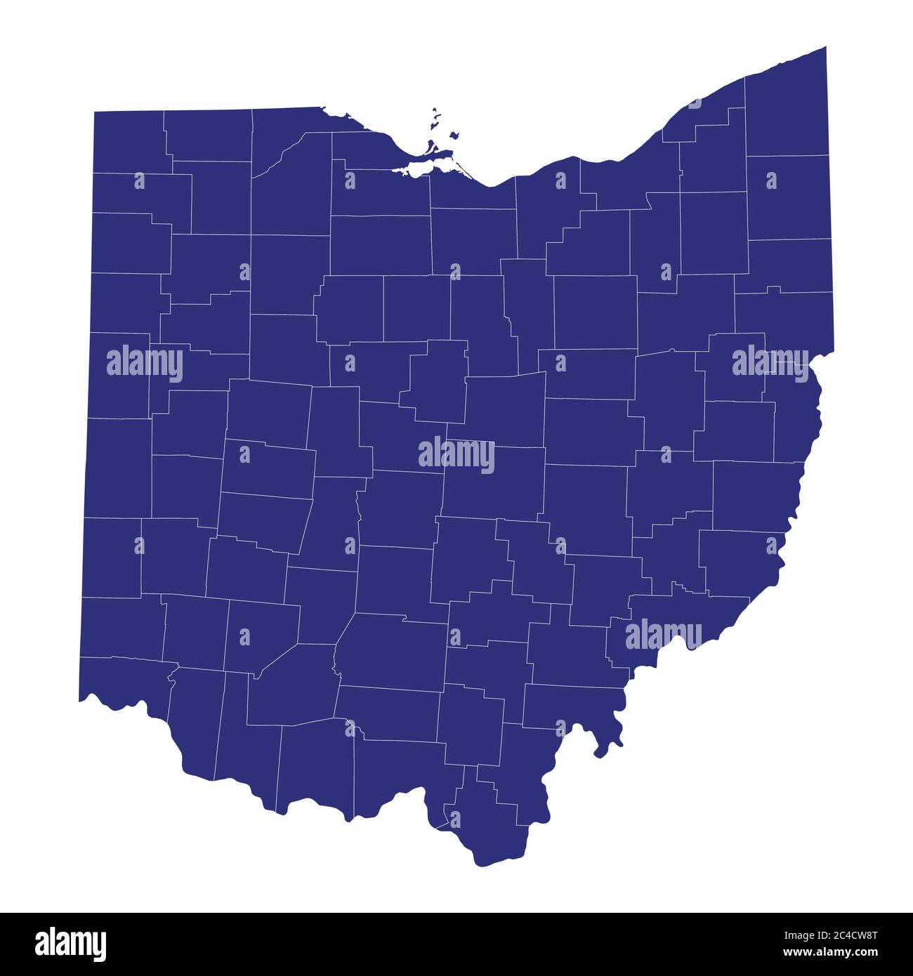 High Quality map of Ohio is a state of United States of America with ...