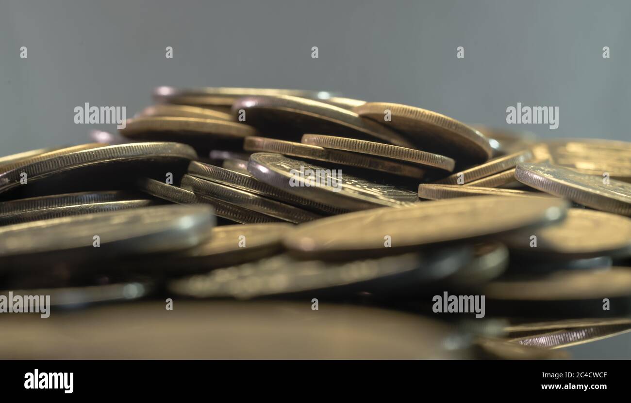 Close up Coin, coins Money background. Macro photography view Stock ...