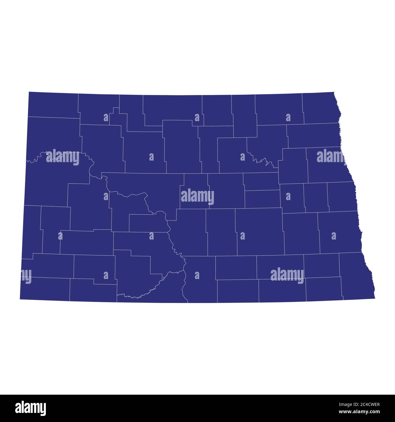 High Quality map of North Dakota is a state of United States of America ...