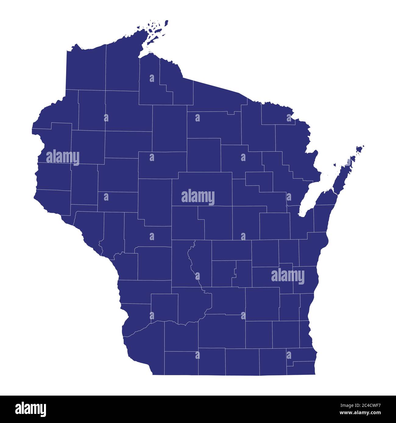High Quality map of Wisconsin is a state of United States of America ...